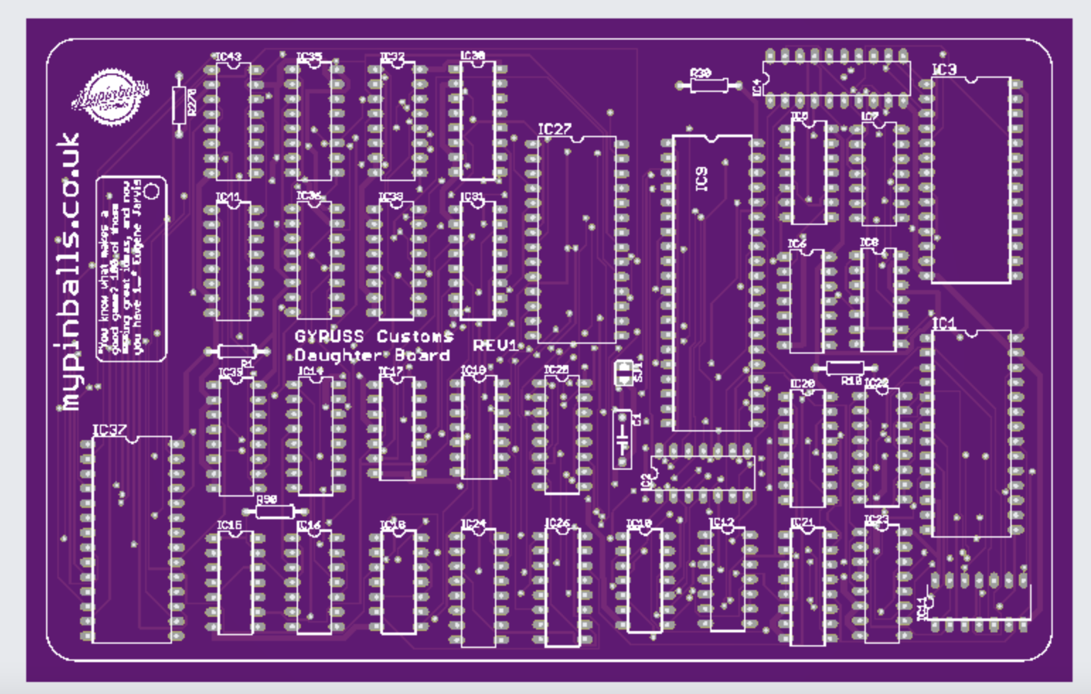 Gyruss Custom ICs Daughter Board | ukVac: UK's Video Arcade Collecting
